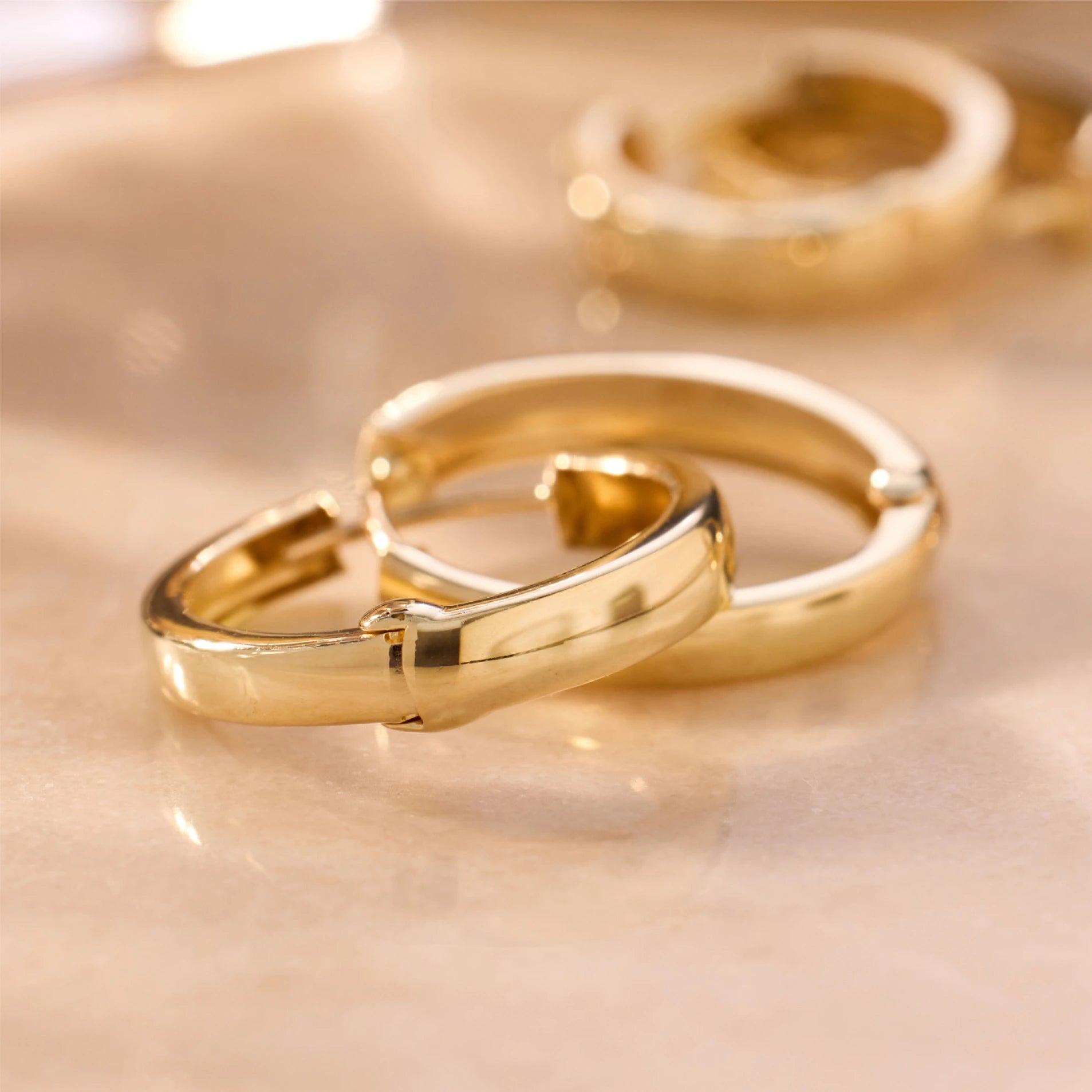 14 Karat Solid Gold Hoops for Women