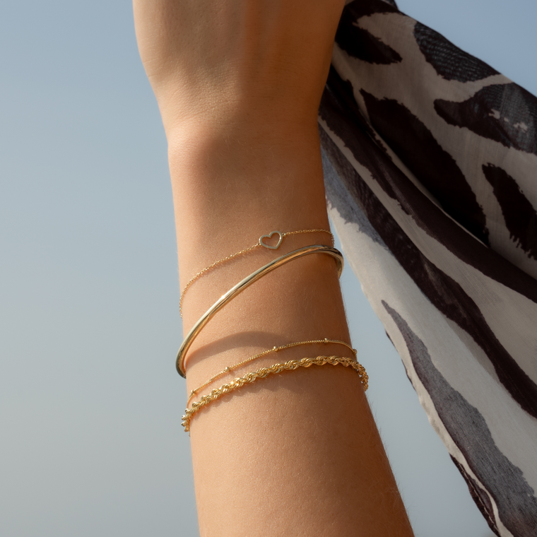 Gouden Essential Bangle van 14 Karaat Goud voor Dames