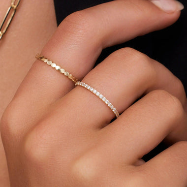 Gold Essential Cubic Zirconia Eternity Ring of 14 Karat Gold