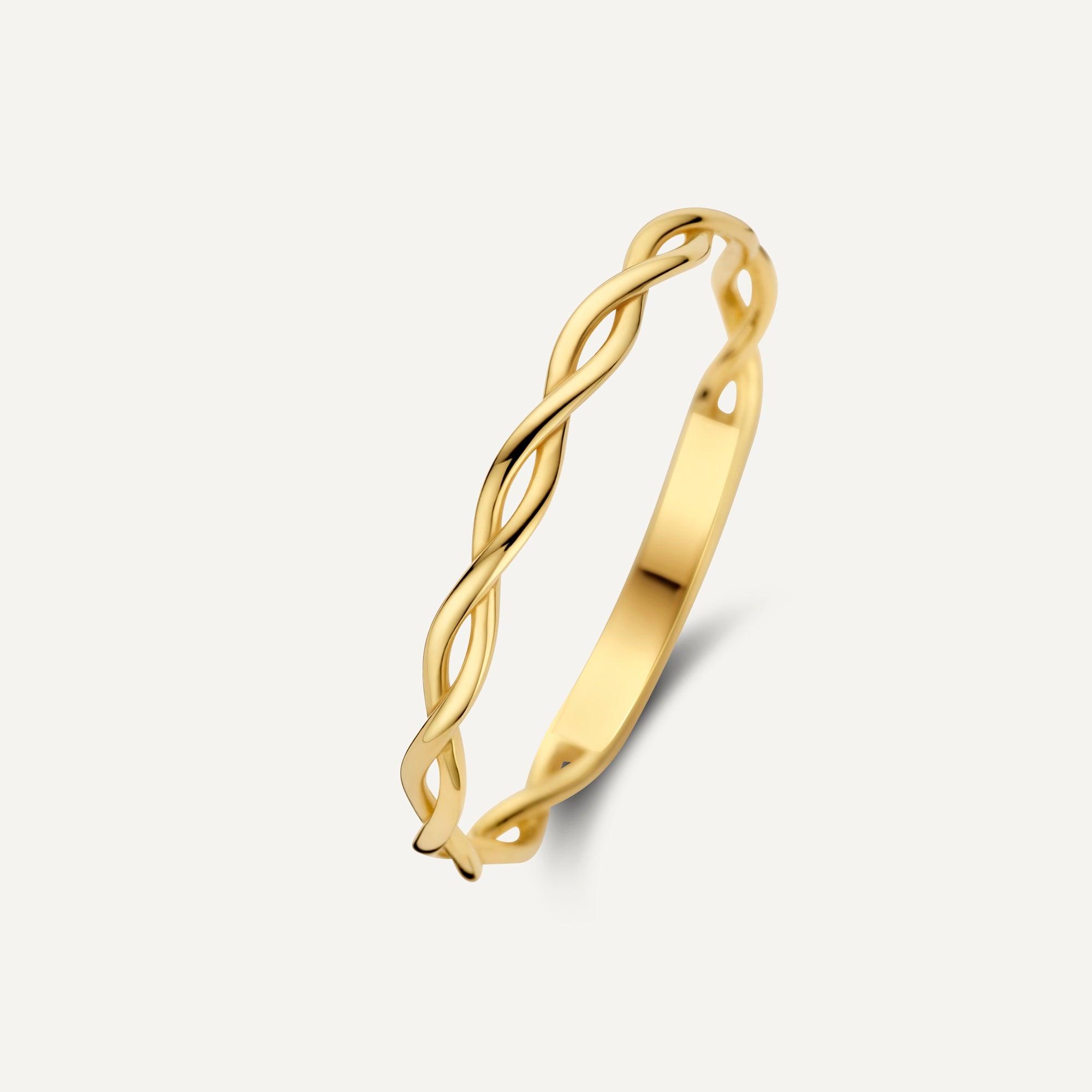 Gold Braided Stacker Ring of 14 Karat Gold for Women