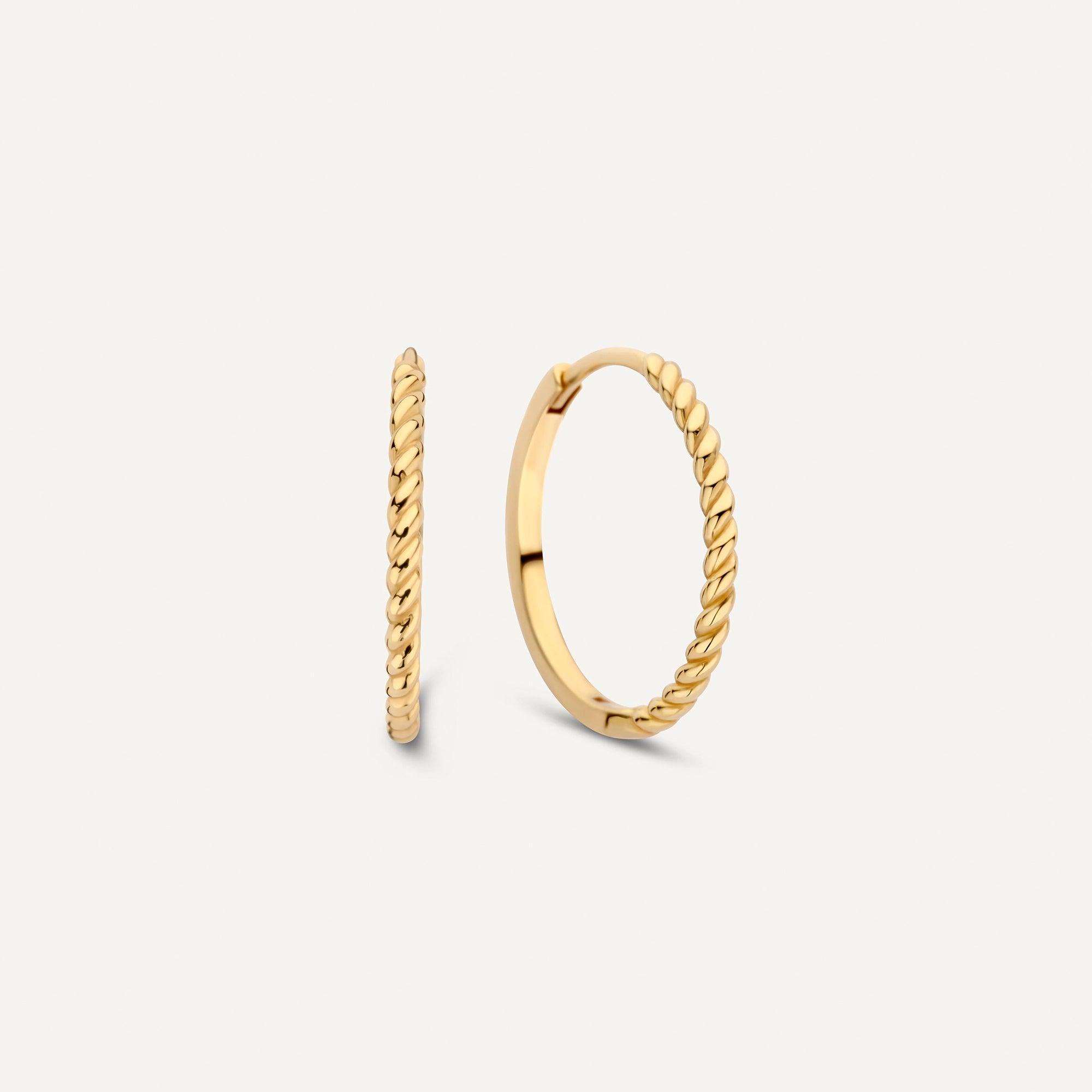 Gouden Gedraaide Medium Hoops (18mm) van 14k Goud voor Dames