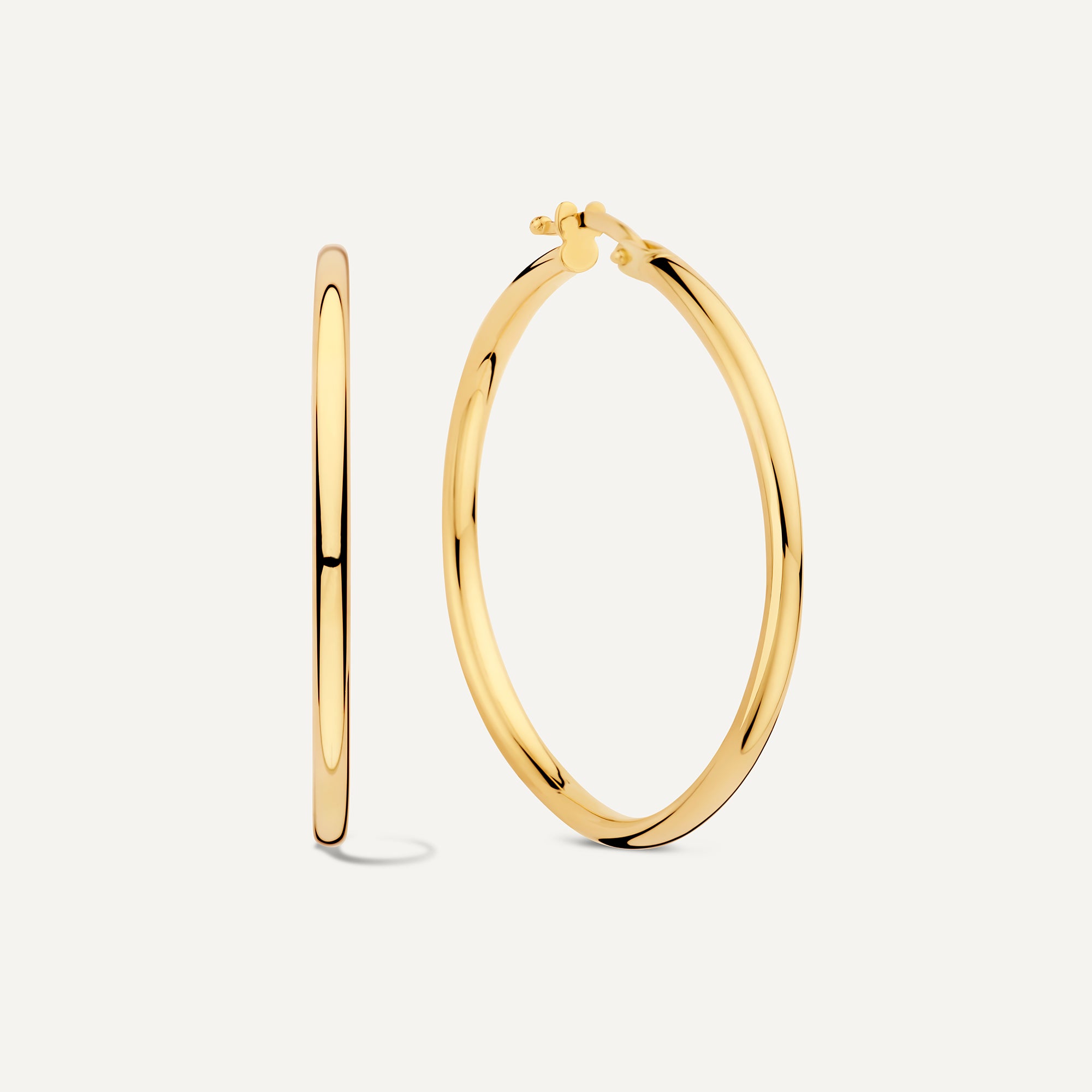 Gold Tube Extra Large Hoops (33mm) of 14k Gold for Women