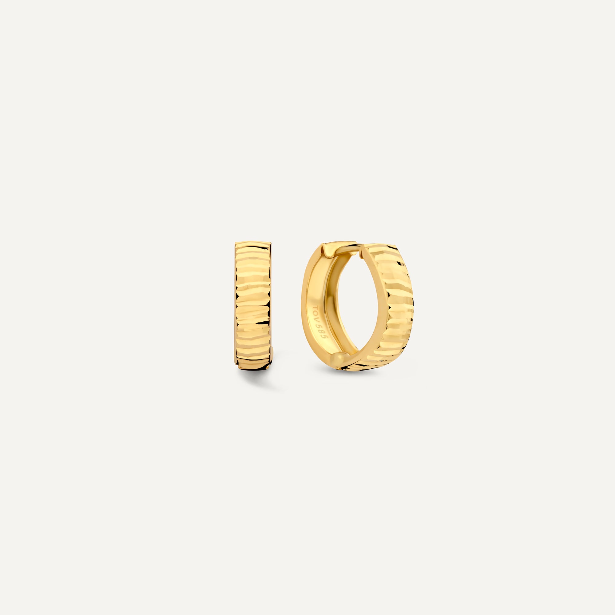 Gouden Diamond Cut Hoops (12mm) van 14k Goud voor Dames | Spring Sale ...