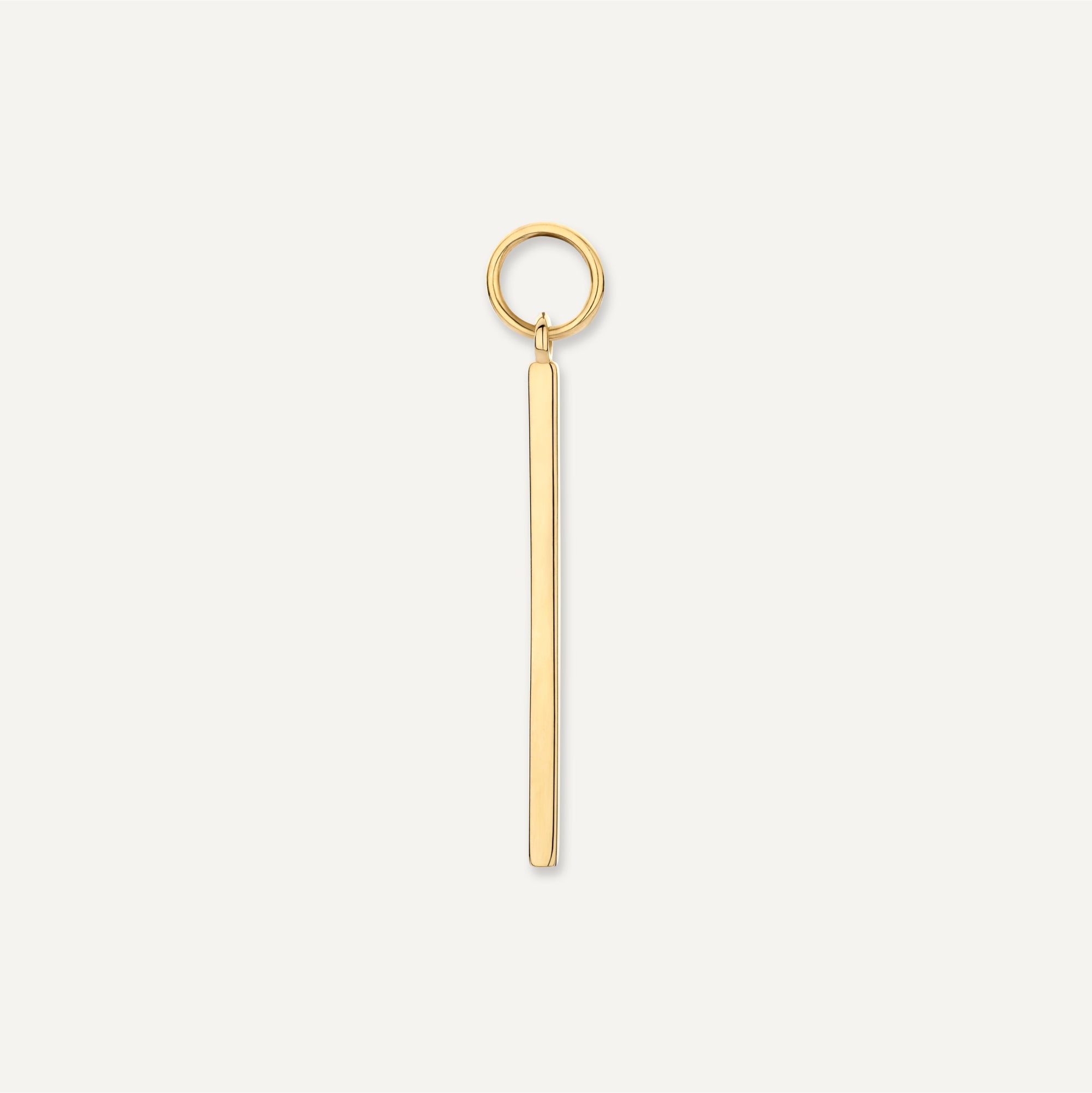 Gold Bar Hoop Charm of 14 Karat Gold for Women