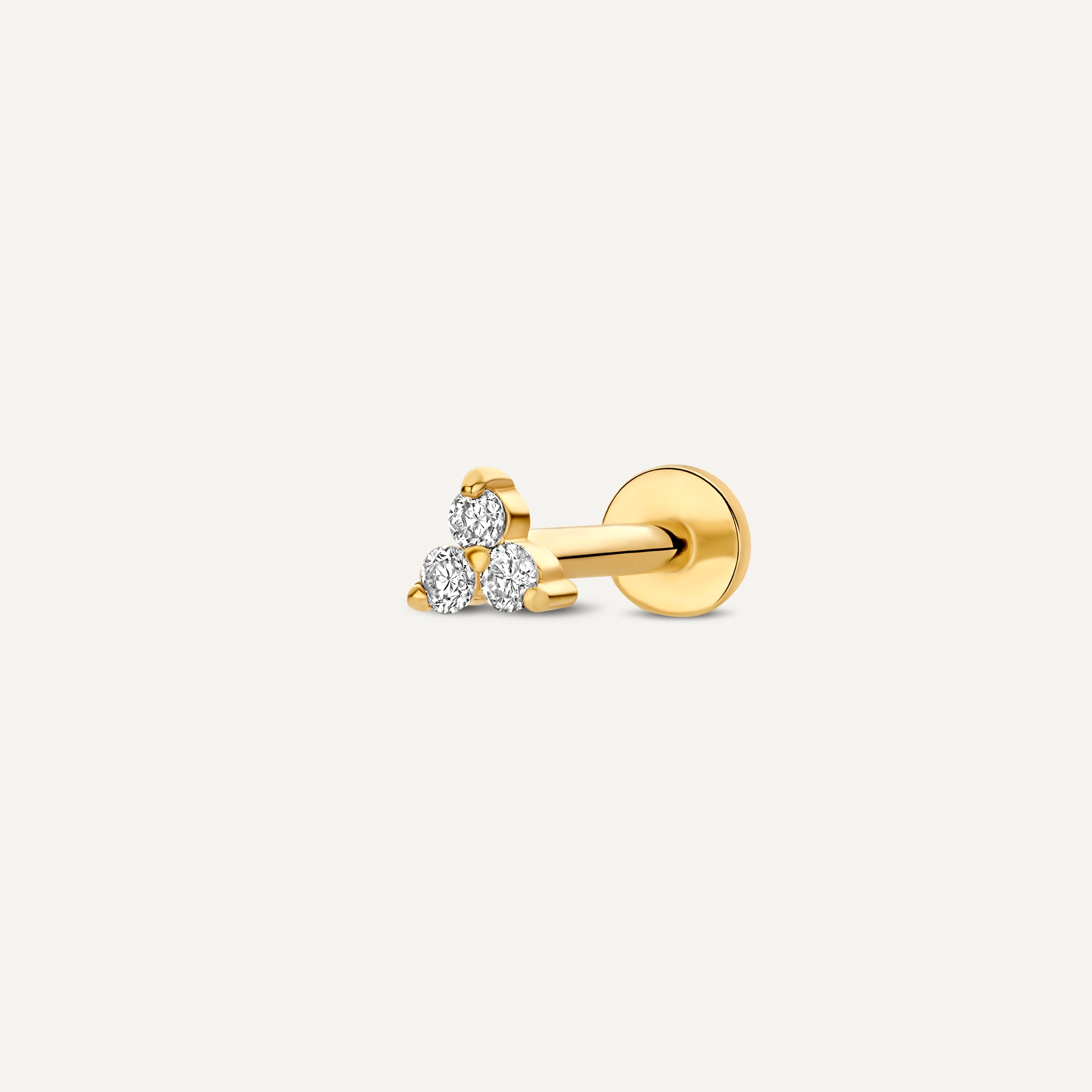 Mini Diamond Lotus Piercing 14 Karat Gold for Women