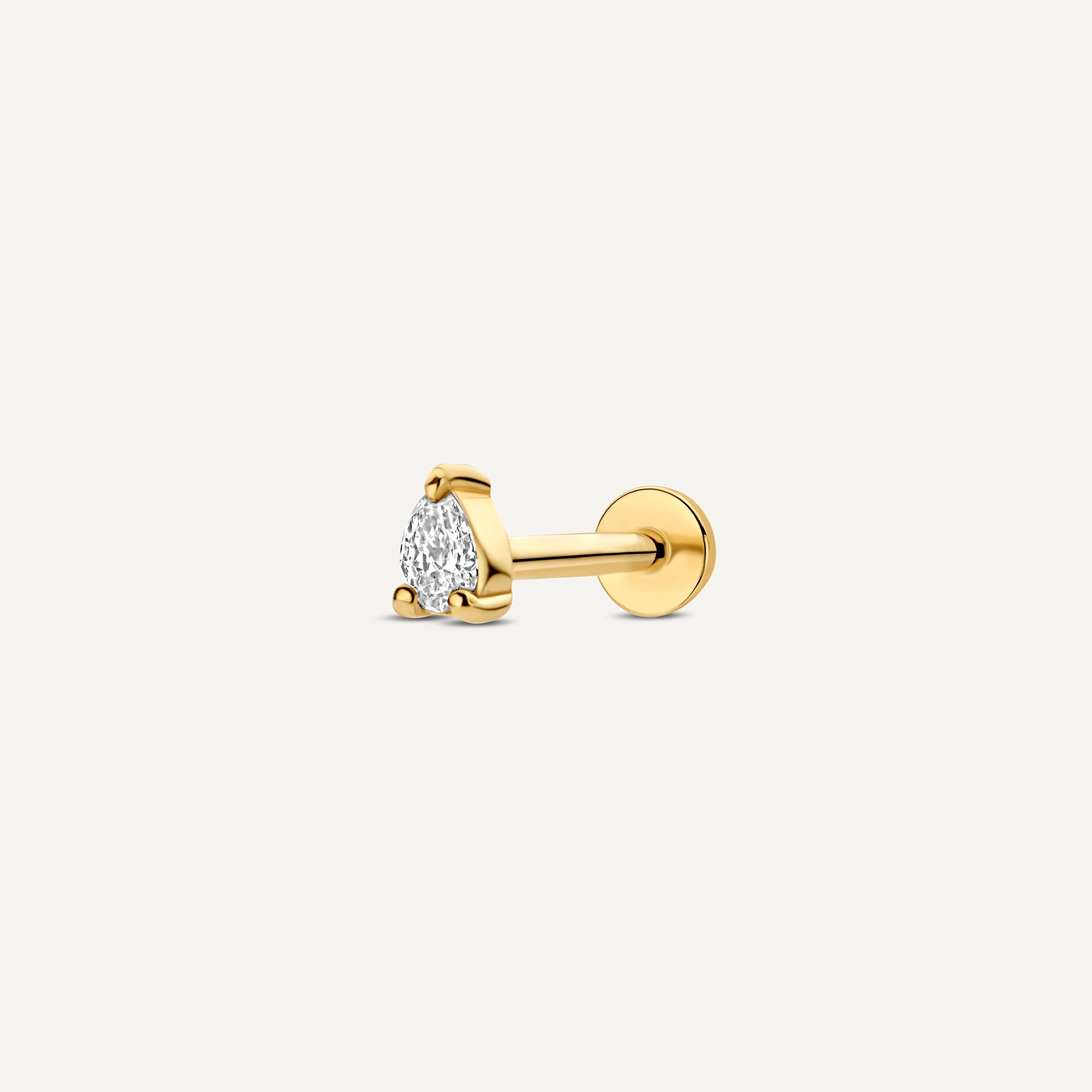 Diamond Pear Cut Piercing 14 Karat Gold for Women